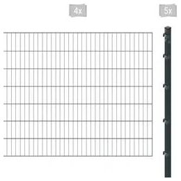 Einstabmattenzaun Arvotec "ESSENTIAL 140 zum Aufschrauben", grau (anthrazit), H:140cm, Kunststoff, Stahl, Zaunelemente, Zaunh&ouml;he 140 cm, Zaunl&auml;nge 2 - 60 m