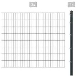 Einstabmattenzaun Arvotec "ESSENTIAL 160 zum Aufschrauben", grau (anthrazit), H:160cm, Kunststoff, Stahl, Zaunelemente, Zaunh&ouml;he 160 cm, Zaunl&auml;nge 2 - 60 m