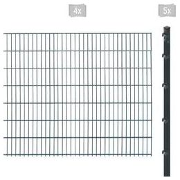 Doppelstabmattenzaun Arvotec "ESSENTIAL 143 zum Einbetonieren", grau (anthrazit), H:143cm, Kunststoff, Stahl, Zaunelemente, Zaunh&ouml;he 143 cm, Zaunl&auml;nge 2 - 60 m