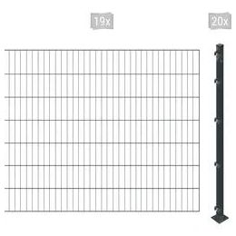 Einstabmattenzaun Arvotec "ESSENTIAL 140 zum Einbetonieren", grau (anthrazit), H:140cm, Kunststoff, Stahl, Zaunelemente, Zaunh&ouml;he 140 cm, Zaunl&auml;nge 2 - 60 m