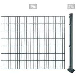 Doppelstabmattenzaun Arvotec "EASY 143 zum Aufschrauben", grau (anthrazit), H:143cm, Kunststoff, Stahl, Zaunelemente, Zaunh&ouml;he 143 cm, Zaunl&auml;nge 2 - 60 m
