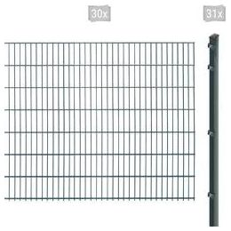 Doppelstabmattenzaun Arvotec "EXCLUSIVE 143 zum Einbetonieren", grau (anthrazit), H:143cm, Kunststoff, Stahl, Zaunelemente, Zaunh&ouml;he 143 cm, Zaunl&auml;nge 2 - 60 m