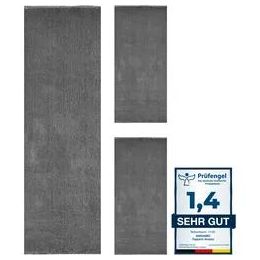 Bettumrandung ANDIAMO "Arezzo", grau (anthrazit), H:16mm, Obermaterial: 100% Polyester, Bettumrandungen, Uni Farben, weicher Flor, waschbar, ideal im Wohnzimmer & Schlafzimmer