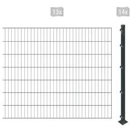 Einstabmattenzaun Arvotec "ESSENTIAL 140 zum Einbetonieren", grau (anthrazit), H:140cm, Kunststoff, Stahl, Zaunelemente, Zaunh&ouml;he 140 cm, Zaunl&auml;nge 2 - 60 m