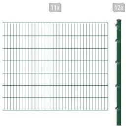 Einstabmattenzaun Arvotec "ESSENTIAL 140 zum Aufschrauben", gr&uuml;n (dunkelgr&uuml;n), H:140cm, Kunststoff, Stahl, Zaunelemente, Zaunh&ouml;he 140 cm, Zaunl&auml;nge 2 - 60 m