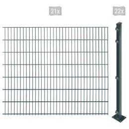Doppelstabmattenzaun Arvotec "EASY 143 zum Aufschrauben", grau (anthrazit), H:143cm, Kunststoff, Stahl, Zaunelemente, Zaunh&ouml;he 143 cm, Zaunl&auml;nge 2 - 60 m