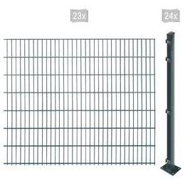 Doppelstabmattenzaun Arvotec "EASY 143 zum Aufschrauben", grau (anthrazit), H:143cm, Kunststoff, Stahl, Zaunelemente, Zaunh&ouml;he 143 cm, Zaunl&auml;nge 2 - 60 m