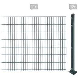Doppelstabmattenzaun Arvotec "EASY 143 zum Aufschrauben", grau (anthrazit), H:143cm, Kunststoff, Stahl, Zaunelemente, Zaunh&ouml;he 143 cm, Zaunl&auml;nge 2 - 60 m