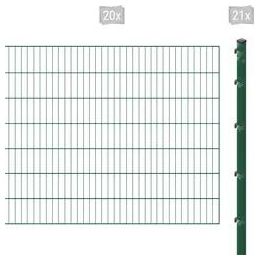 Einstabmattenzaun Arvotec "ESSENTIAL 140 zum Aufschrauben", gr&uuml;n (dunkelgr&uuml;n), H:140cm, Kunststoff, Stahl, Zaunelemente, Zaunh&ouml;he 140 cm, Zaunl&auml;nge 2 - 60 m