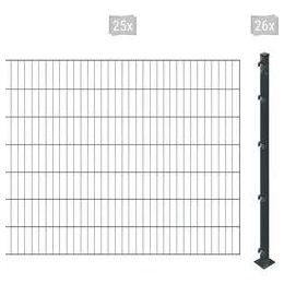 Einstabmattenzaun Arvotec "ESSENTIAL 140 zum Einbetonieren", grau (anthrazit), H:140cm, Kunststoff, Stahl, Zaunelemente, Zaunh&ouml;he 140 cm, Zaunl&auml;nge 2 - 60 m