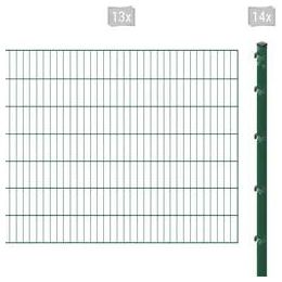 Einstabmattenzaun Arvotec "ESSENTIAL 140 zum Aufschrauben", gr&uuml;n (dunkelgr&uuml;n), H:140cm, Kunststoff, Stahl, Zaunelemente, Zaunh&ouml;he 140 cm, Zaunl&auml;nge 2 - 60 m