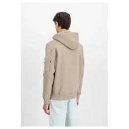 Hoodie Alpha Industries "Embroidery Hoodie", Herren, Gr. XXL, beige (vintage sand), Obermaterial: 80% Baumwolle, 20% Polyester, regular fit, Sweatshirts Hoodie