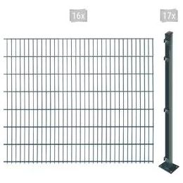 Doppelstabmattenzaun Arvotec "EASY 143 zum Aufschrauben", grau (anthrazit), H:143cm, Kunststoff, Stahl, Zaunelemente, Zaunh&ouml;he 143 cm, Zaunl&auml;nge 2 - 60 m