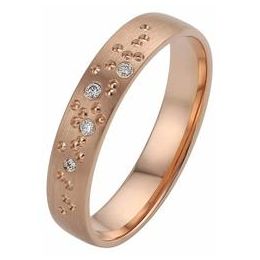 Trauring Firetti "Schmuck Geschenk Gold 375 Hochzeit Ehering "LIEBE" Sterne" Gr. 23, rosa (ros&eacute;goldfarben), Fingerringe, Damen, 23, 0,03 SI = kleine Einschl&uuml;sse mit Brillanten, Ros&eacute;gold 375, 4mm, Trauring, Made in Germany, wahlweise mit oder ohne Brillanten