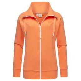 Sweatjacke Ragwear "Shocky", Damen, Gr. S (36), orange (pfirsich), Obermaterial: 70% Baumwolle, 30% Polyester. Innenfutter: 70% Baumwolle, 30% Polyester, l&auml;ssig geschnitten h&uuml;ftlang, hoch geschlossener Ausschnitt, eng Rippb&uuml;ndchen, Sweatjacken Sweatjacke, sportliche Damen Zip-Hoodie mit Kordeln