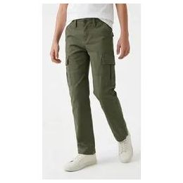 Cargohose name it "NKMRYAN ST TWI CARGO PANT 5720-OT NOOS", Jungen, Gr. 158, N-Gr, gr&uuml;n (olive night), Web, Obermaterial: 98% Baumwolle, 2% Elasthan, unifarben, slim fit normal, Hosen Cargohose