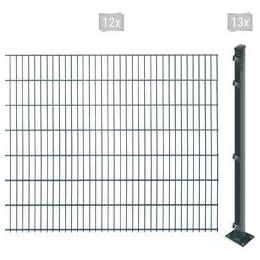Doppelstabmattenzaun Arvotec "EASY 143 zum Aufschrauben", grau (anthrazit), H:143cm, Kunststoff, Stahl, Zaunelemente, Zaunh&ouml;he 143 cm, Zaunl&auml;nge 2 - 60 m