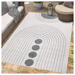 Outdoorteppich Carpet City "DUO RUG 5739", grau, B:160cm H:5mm L:230cm, Obermaterial: 100% Polypropylen, Teppiche, Outdoorteppich, Wendeteppich Wetterfest In- & Outdoor, Balkon, Terrasse, Wohnzimmer