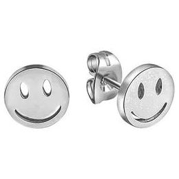Paar Ohrstecker Firetti "Schmuck Geschenk Ohrschmuck Smile", silber (edelstahlfarben), Ohrringe, Damen, 8mm, Edelstahl