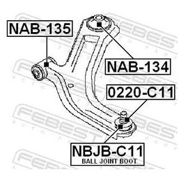 FEBEST Manschette, Trag-/F&uuml;hrungsgelenk nbjbc11 Vorderachse unten f&uuml;r NISSAN RENAULT