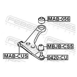FEBEST Trag-/F&uuml;hrungsgelenk 0420cu Vorderachse unten f&uuml;r CITRO&Euml;N/PEUGEOT CHRYSLER MITSUBISHI CHERY