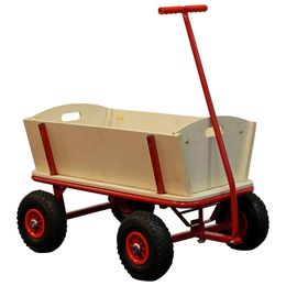 Bollerwagen Billy Beach Wagon, Rot, Holz, Metall, 94.5x97x61 cm, Baby on Tour, Kinderwagen, Bollerwagen