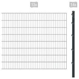Einstabmattenzaun Arvotec "ESSENTIAL 160 zum Aufschrauben", grau (anthrazit), H:160cm, Kunststoff, Stahl, Zaunelemente, Zaunh&ouml;he 160 cm, Zaunl&auml;nge 2 - 60 m