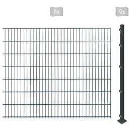 Doppelstabmattenzaun Arvotec "ESSENTIAL 143 zum Aufschrauben", grau (anthrazit), H:143cm, Kunststoff, Stahl, Zaunelemente, Zaunh&ouml;he 143 cm, Zaunl&auml;nge 2 - 60 m