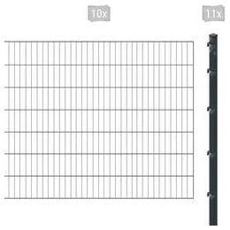Einstabmattenzaun Arvotec "ESSENTIAL 140 zum Aufschrauben", grau (anthrazit), H:140cm, Kunststoff, Stahl, Zaunelemente, Zaunh&ouml;he 140 cm, Zaunl&auml;nge 2 - 60 m