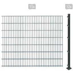 Doppelstabmattenzaun Arvotec "ESSENTIAL 143 zum Aufschrauben", grau (anthrazit), H:143cm, Kunststoff, Stahl, Zaunelemente, Zaunh&ouml;he 143 cm, Zaunl&auml;nge 2 - 60 m