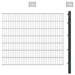 Einstabmattenzaun Arvotec "ESSENTIAL 140 zum Aufschrauben", grau (anthrazit), H:140cm, Kunststoff, Stahl, Zaunelemente, Zaunh&ouml;he 140 cm, Zaunl&auml;nge 2 - 60 m