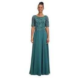 Abendkleid Vera Mont "Damen mit Spitze", Damen, Gr. 50, Normalgr&ouml;&szlig;en, gr&uuml;n (schwarz emerald), Obermaterial: 100% Polyester; Futter: 100% Polyester, ausgestellt lang, Rundhals, Kleider Abendkleid, Spitze, Topseller
