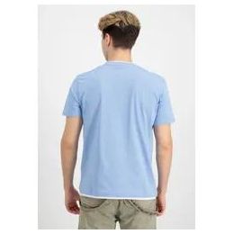 T-Shirt Alpha Industries "Double Layer T-Shirt", Herren, Gr. XS, blau (light blau), Obermaterial: 100% Baumwolle, Shirts T-Shirt