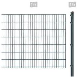 Doppelstabmattenzaun Arvotec "EXCLUSIVE 143 zum Einbetonieren", grau (anthrazit), H:143cm, Kunststoff, Stahl, Zaunelemente, Zaunh&ouml;he 143 cm, Zaunl&auml;nge 2 - 60 m