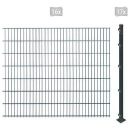 Doppelstabmattenzaun Arvotec "ESSENTIAL 143 zum Aufschrauben", grau (anthrazit), H:143cm, Kunststoff, Stahl, Zaunelemente, Zaunh&ouml;he 143 cm, Zaunl&auml;nge 2 - 60 m