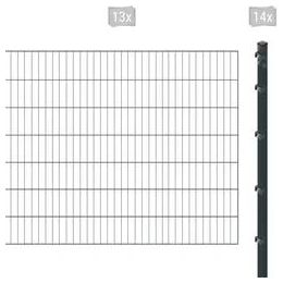 Einstabmattenzaun Arvotec "ESSENTIAL 140 zum Aufschrauben", grau (anthrazit), H:140cm, Kunststoff, Stahl, Zaunelemente, Zaunh&ouml;he 140 cm, Zaunl&auml;nge 2 - 60 m