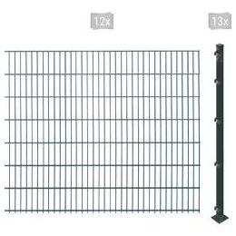 Doppelstabmattenzaun Arvotec "ESSENTIAL 143 zum Aufschrauben", grau (anthrazit), H:143cm, Kunststoff, Stahl, Zaunelemente, Zaunh&ouml;he 143 cm, Zaunl&auml;nge 2 - 60 m