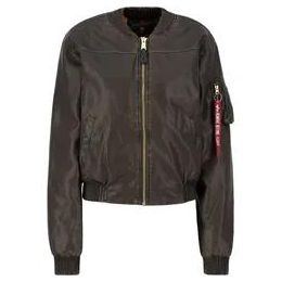 Bomberjacke Alpha Industries "MA-1 FL Vintage W", Damen, Gr. L, braun (vintage braun), Obermaterial: 100% Polyurethan, Futter: 100% Nylon, F&uuml;llung: 100% Polyester, Jacken Bomberjacke