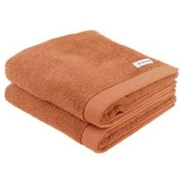 Handtuch Tom Tailor HOME "COLOR BATH", rot (schwarz coral), B:50cm L:100cm, Frottier, Frottier, Handt&uuml;cher, 100% Baumwolle, 50x100 cm, uni, gro&szlig;e Farbauswahl