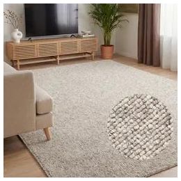 Teppich ELLE DECORATION "Rocco", beige (creme multifarben), B:160cm H:10mm L:230cm, Polypropylen, Teppiche, Teppich, L&auml;ufer, waschbar, Wohnzimmer, Esszimmer, Woll-Optik