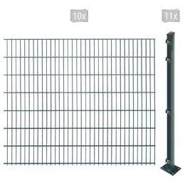 Doppelstabmattenzaun Arvotec "EASY 143 zum Aufschrauben", grau (anthrazit), H:143cm, Kunststoff, Stahl, Zaunelemente, Zaunh&ouml;he 143 cm, Zaunl&auml;nge 2 - 60 m