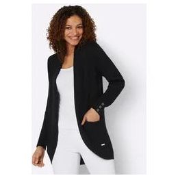 Strickjacke Casual Looks, Damen, Gr. 38, schwarz, 50% Baumwolle, 50% Polyacryl, unifarben, Strickjacken Strickjacke