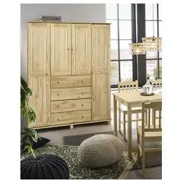 M&ouml;bilia Kleiderschrank M&Ouml;BILIA, beige (natur), B:156cm H:177cm T:52cm, Massivholz, Schr&auml;nke, Kleiderschrank, gefertigt aus massivem Kiefernholz