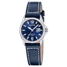 Quarzuhr Calypso WATCHES "Basic", blau (dunkelblau), Armbanduhren, Damen, Quarzuhr, Armbanduhr, Damenuhr, Lederarmband, analog, Tag