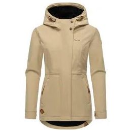 Softshelljacke Ragwear "Yba", Damen, Gr. XXXL(46), beige (taupe), Softshell, Au&szlig;enmaterial: 97% Polyester, 3% Elasthan. Innenmaterial: 100% Polyester, figurbetont h&uuml;ftbedeckend, mit Knopf,verstellbar 1-Knopf-Manschette verstellbar, Jacken Softshelljacke, sportliche Damen Outdoorjacke mit Kapuze