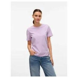 V&eacute;ro Moda Kurzarmshirt VERO MODA "VMPAULINA SS T-SHIRT GA JRS NOOS", Damen, Gr. XL, lila (orchid bloom), Jersey, Obermaterial: 100% Baumwolle, unifarben, normal, Rundhals, Shirts, Baumwolle, regular fit