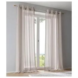 Vorhang Kutti "Vinola" Gr. 4, beige (beige, creme), B:130cm H:245cm, Wirkware, Polyester, Gardinen, &Ouml;sengardine modern Netzstruktur Glanz