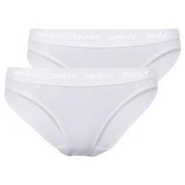 Slip Skiny "Slip 2er Pack", Damen, Gr. 40, wei&szlig;, Obermaterial: 100% Baumwolle CO., Unterhosen Slip