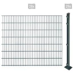 Doppelstabmattenzaun Arvotec "EASY 143 zum Aufschrauben", grau (anthrazit), H:143cm, Kunststoff, Stahl, Zaunelemente, Zaunh&ouml;he 143 cm, Zaunl&auml;nge 2 - 60 m