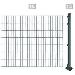 Doppelstabmattenzaun Arvotec "EASY 143 zum Aufschrauben", grau (anthrazit), H:143cm, Kunststoff, Stahl, Zaunelemente, Zaunh&ouml;he 143 cm, Zaunl&auml;nge 2 - 60 m